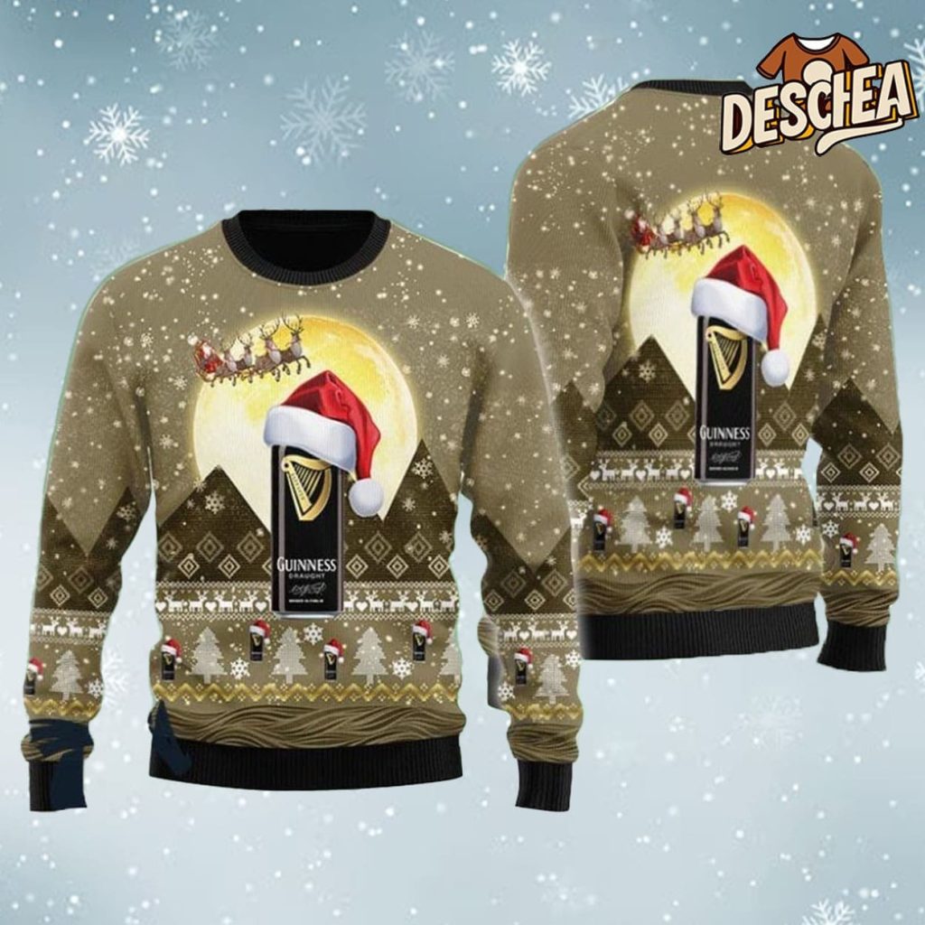 Guinness Beer With Santa Hat Ugly Christmas Sweater, Santa Claus - Shop ...